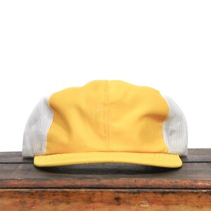 Vintage 80s Yellow & White Mesh Back Champion Brand Trucker Hat ...
