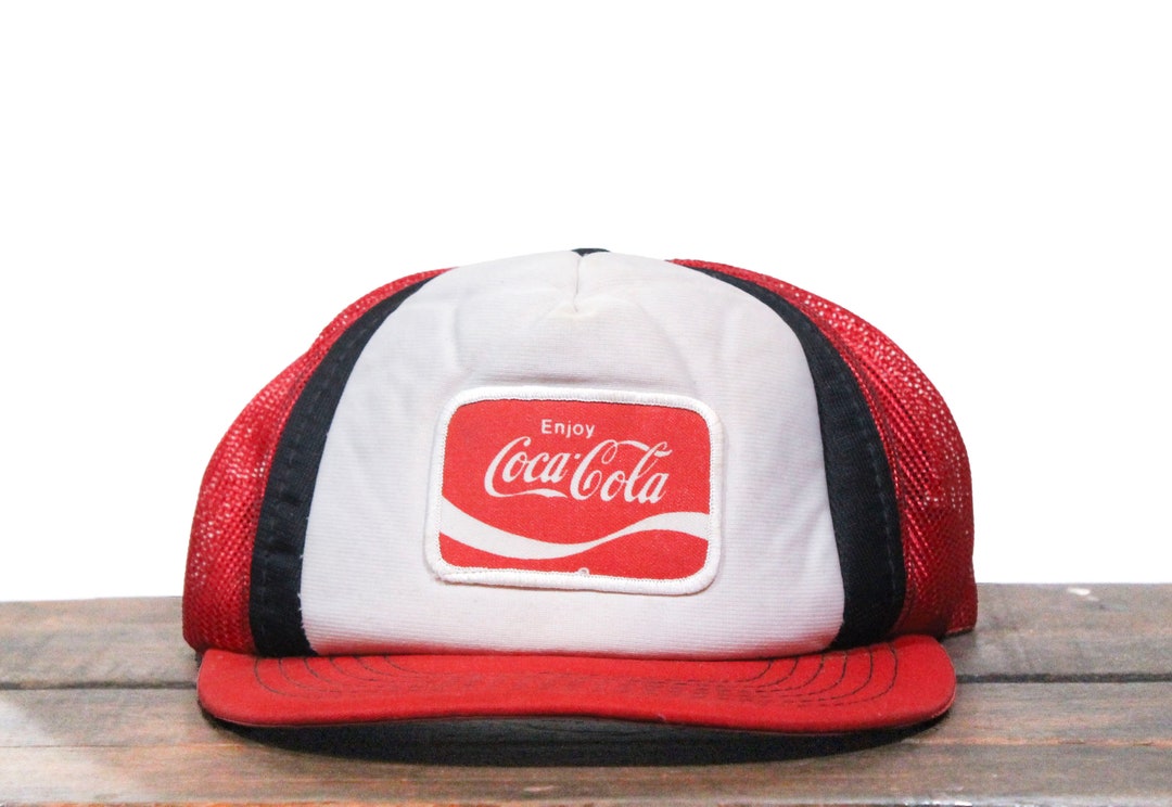Vintage Coke Coca Cola Logo Soda Pop Drink Patch Trucker Hat Snapback ...
