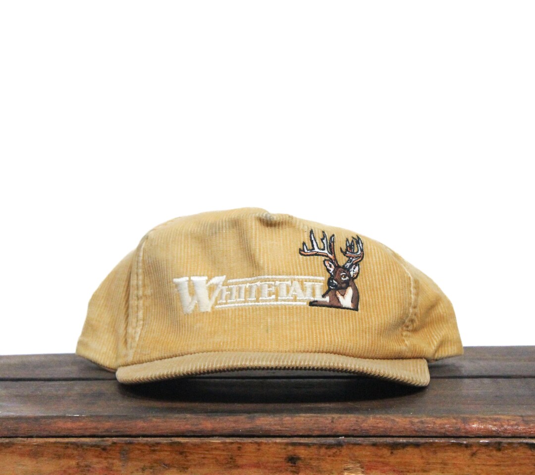 Vintage Corduroy Deer Hunting Whitetail Hunter Trucker Hat Snapback ...