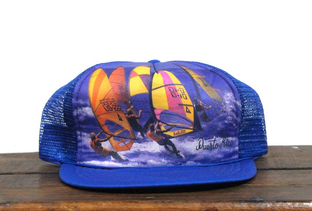 Vintage 80s Puerto Rico Windsurfing Island Beach Ocean Sports Surf Full ...