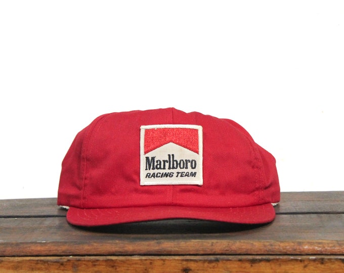 Vintage Marlboro Racing Team Cigarettes Tobacco Nascar Penske Snapback ...