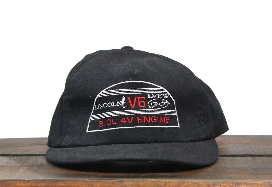 Vintage 90s Strapback Hat Baseball Cap Lincoln V6 3.0L 4V Engine Luxury ...