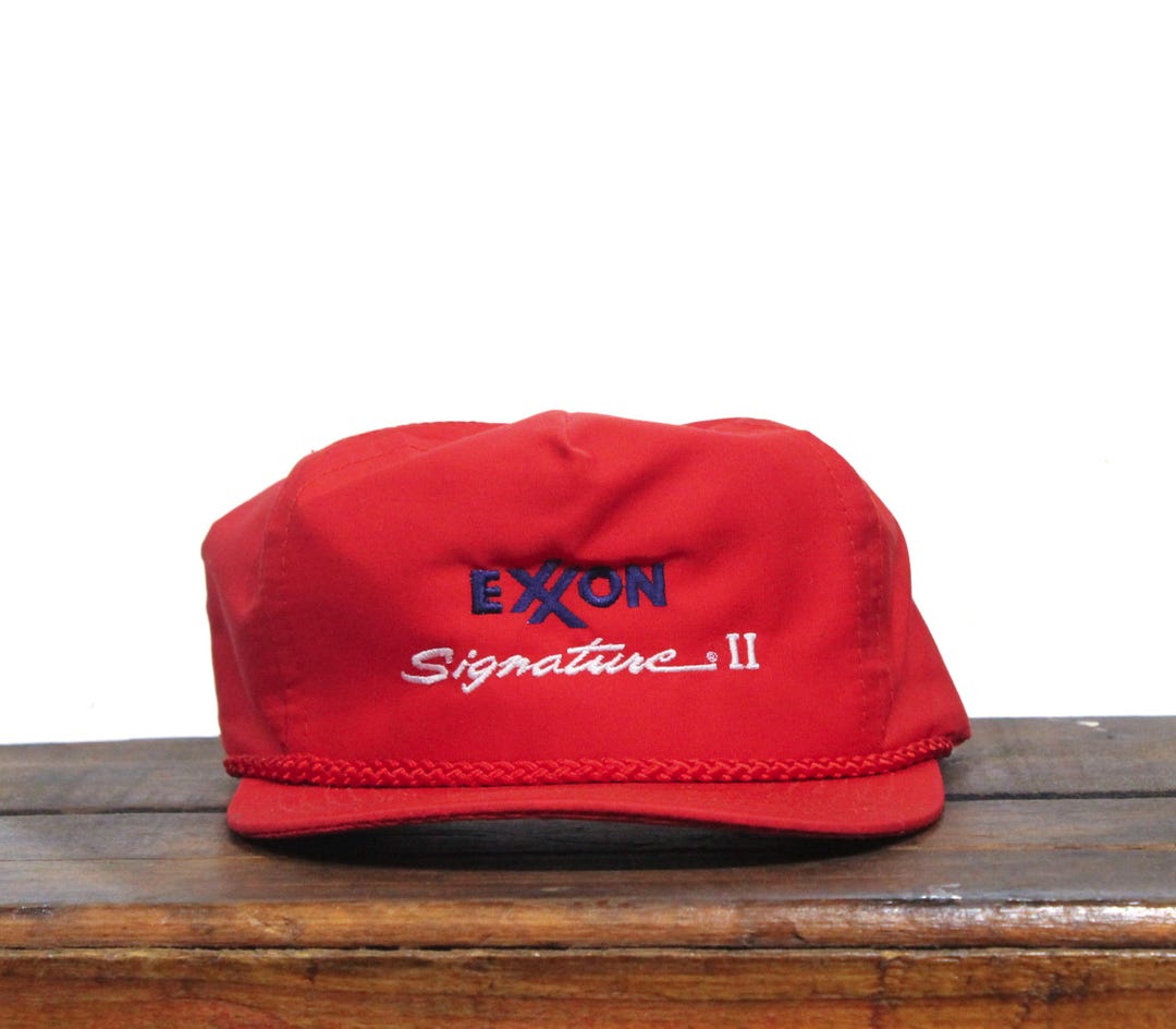Vintage Trucker Hat Snapback Baseball Cap Exxon Oil Signature II ...
