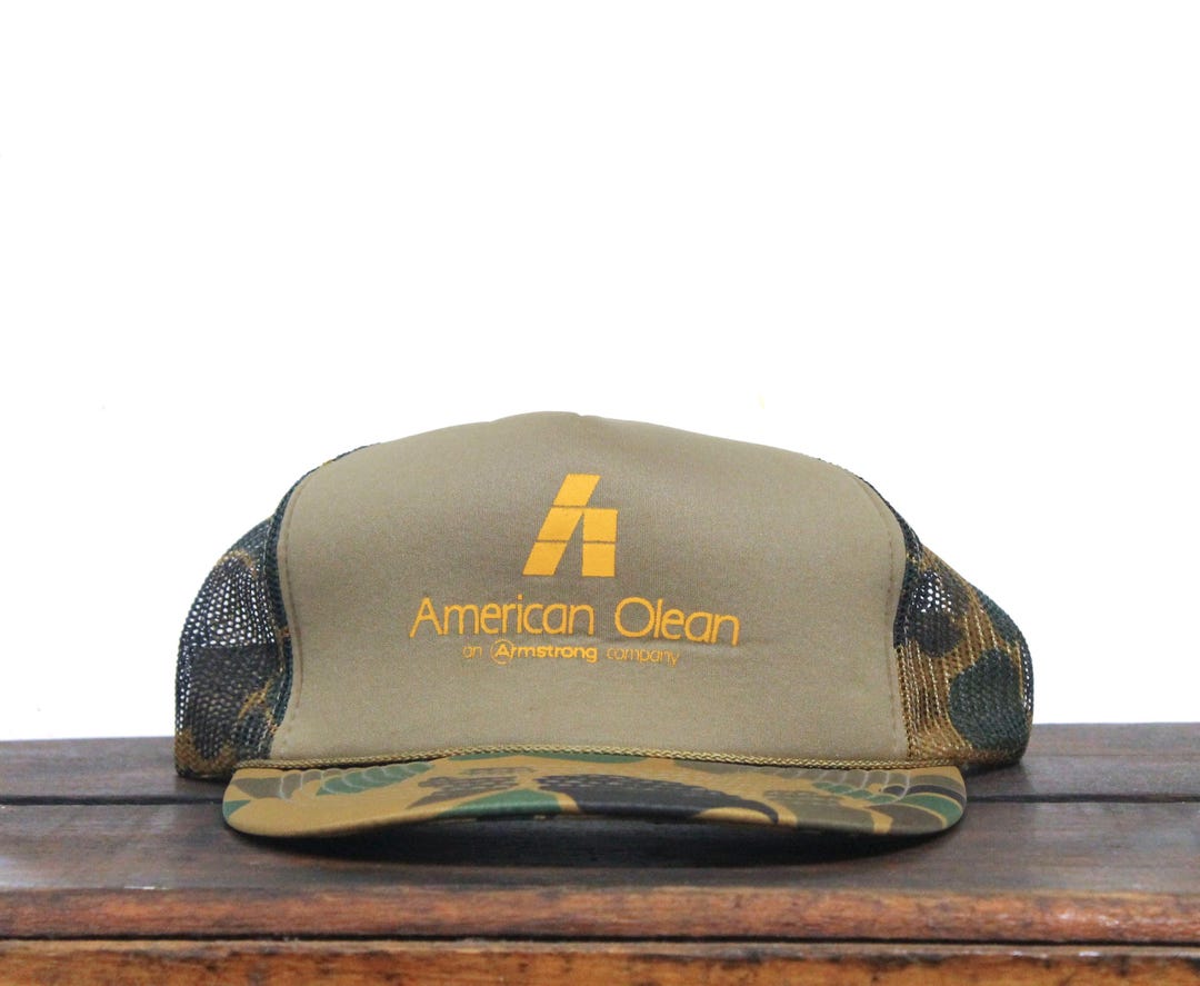 Vintage Duck Camo Snapback Trucker Hat Baseball Cap American Olean ...