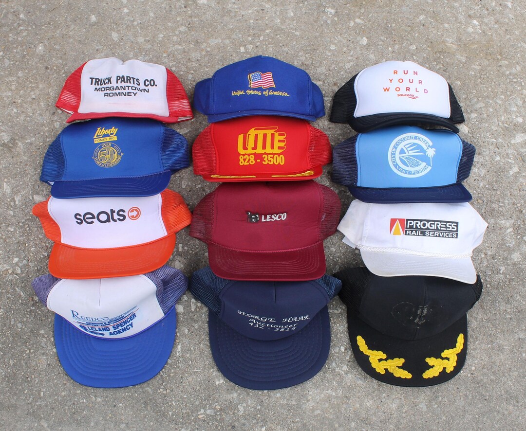 Vintage Trucker Hat Variety Pack One Dozen Random Snapback Baseball ...