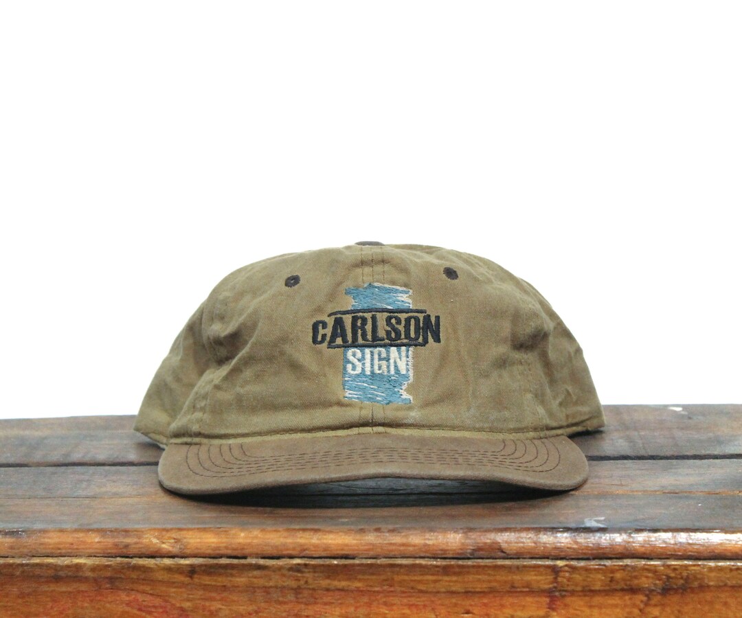 Vintage Washed Out 90s Unstructured Strapback Hat Baseball Cap Carlson ...