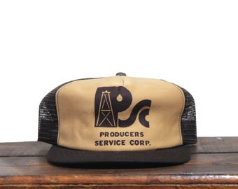 Vintage Trucker Hat Strapback Baseball Cap WSI Wellhead Service Oil ...