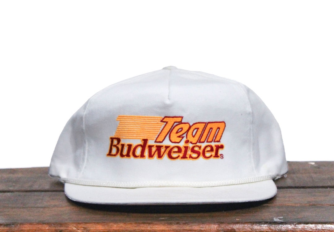 Vintage 80s Team Budweiser Beer Racing Nascar Bud Light Snapback ...