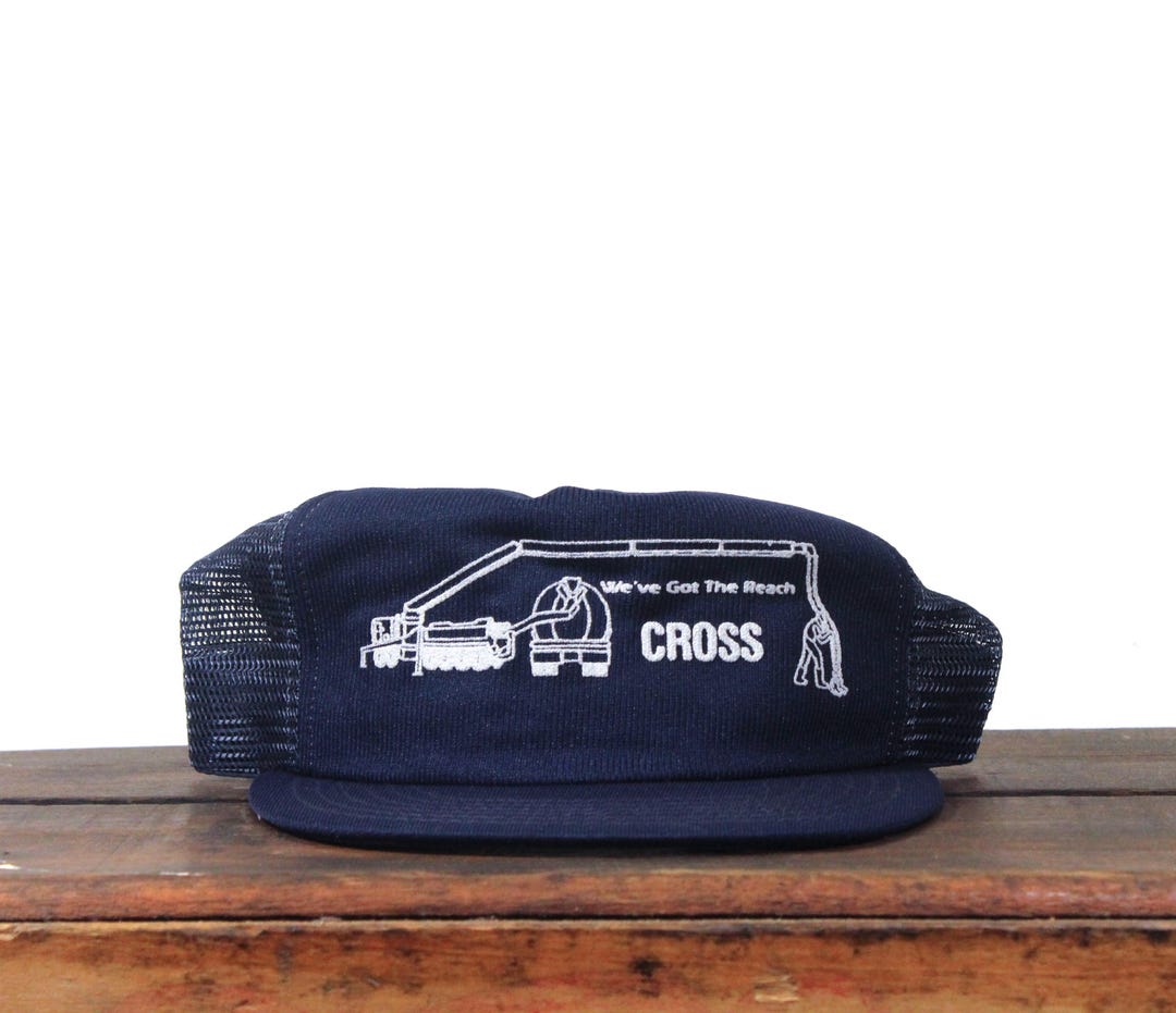 Vintage Cross Concrete Pumping Trucker Hat - Made in USA Snapback ...