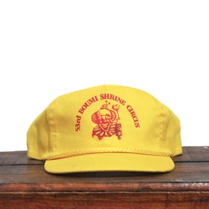 Vintage Yellow 53rd Boumi Shrine Circus Vaguely Creepy Clown Snapback ...