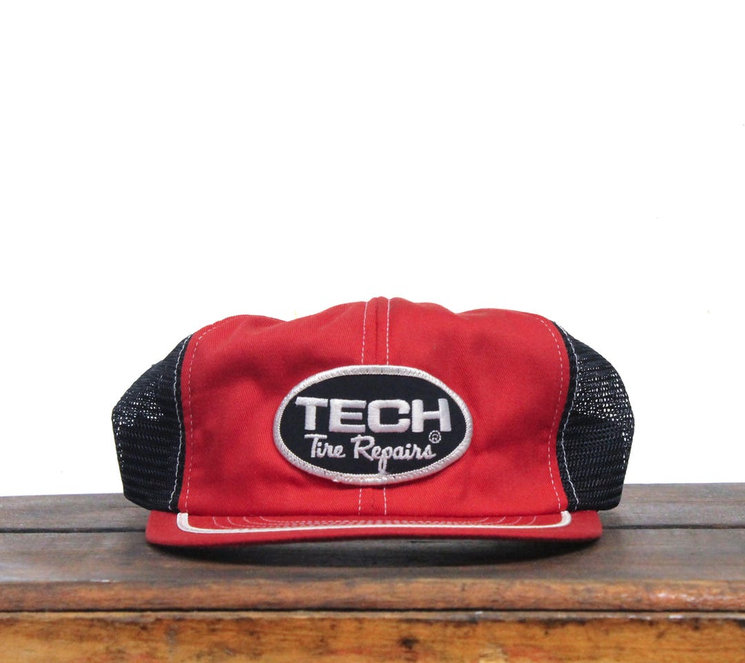 Vintage Trucker Hat Snapback Baseball Cap Tech Tire Repair Wheel ...