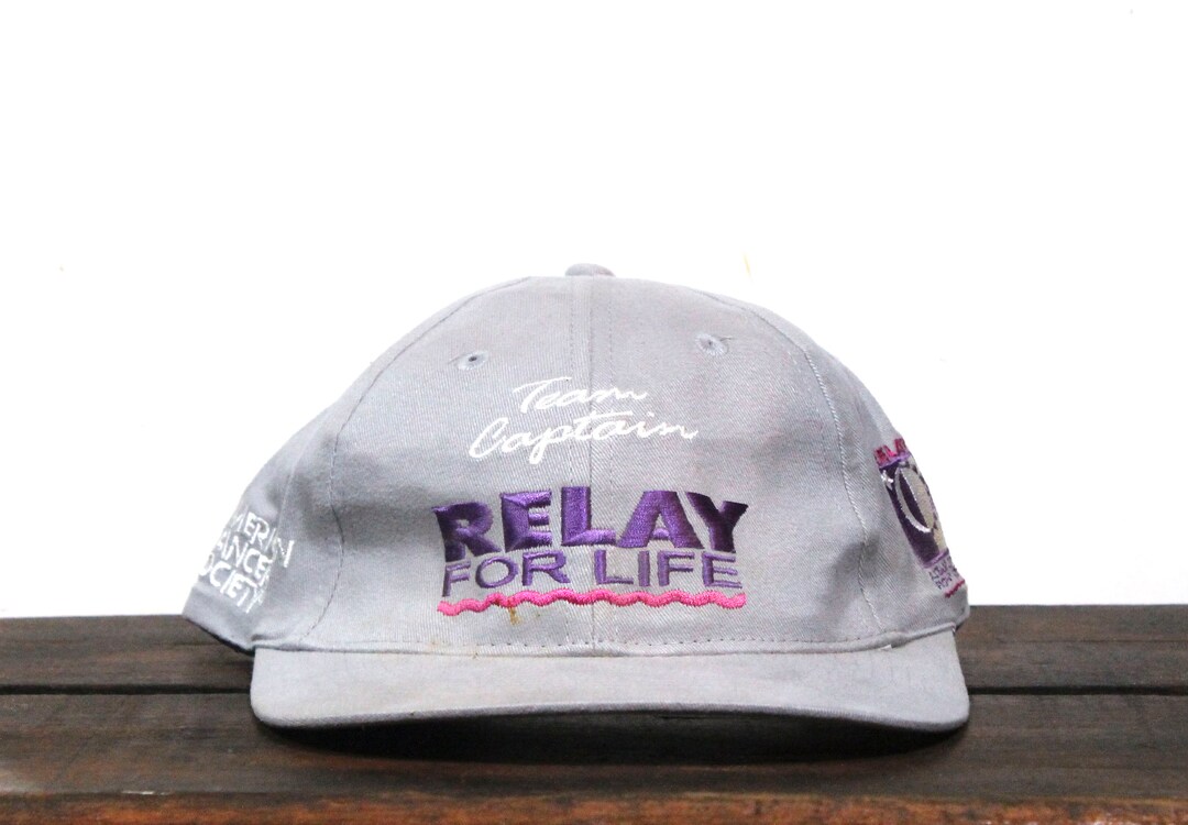 Vintage Distressed 90s Strapback Hat Baseball Cap Relay for Life Team ...