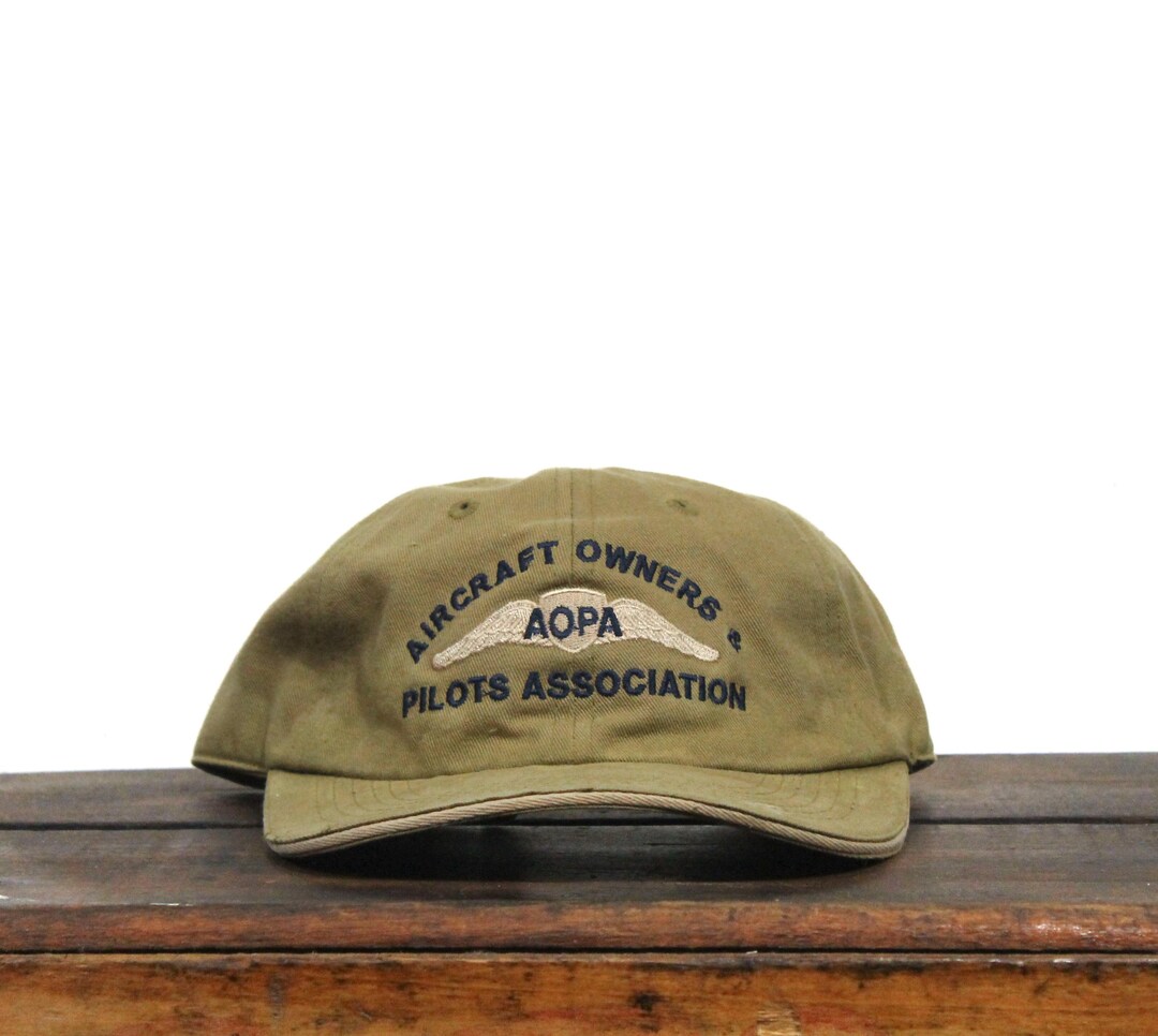Vintage Distressed 90s Baseball Cap Strapback Hat AOPA Aircraft Owners ...