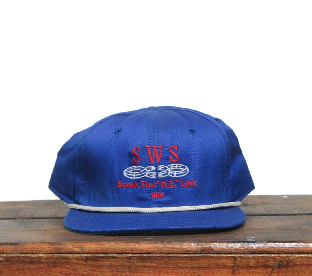 Vintage Trucker Hat Snapback Baseball Cap SWS Break the "ice" Link DOW ...