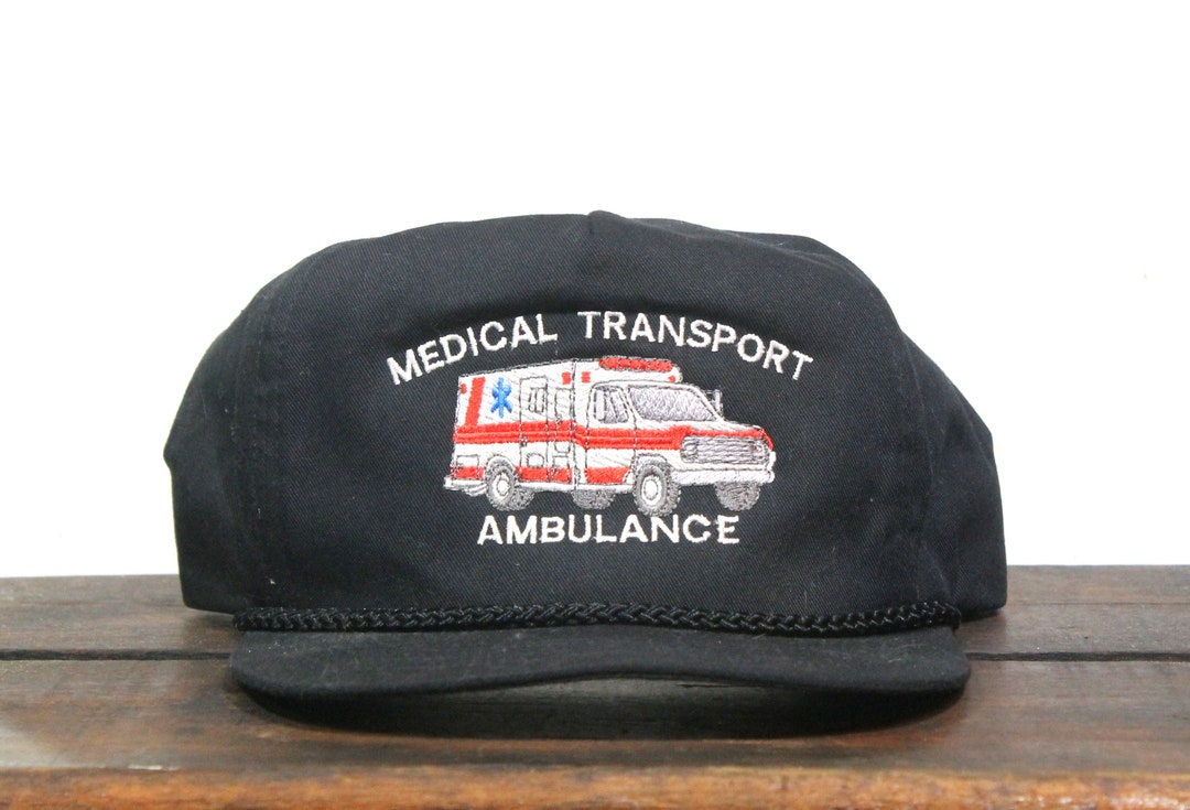Vintage Strapback Trucker Hat Baseball Cap Medical Transport Ambulance ...
