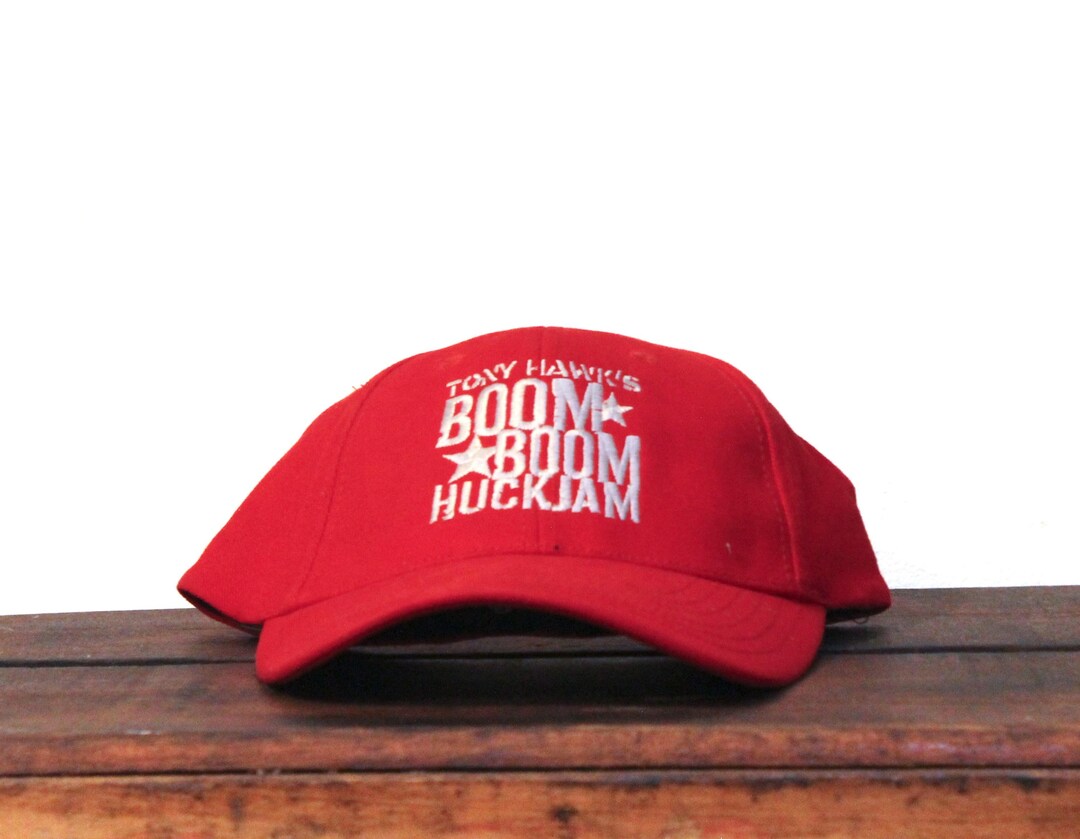 Vintage Y2K Elastic Back Stretch Fit Flexfit Hat Baseball Cap Tony Hawk ...
