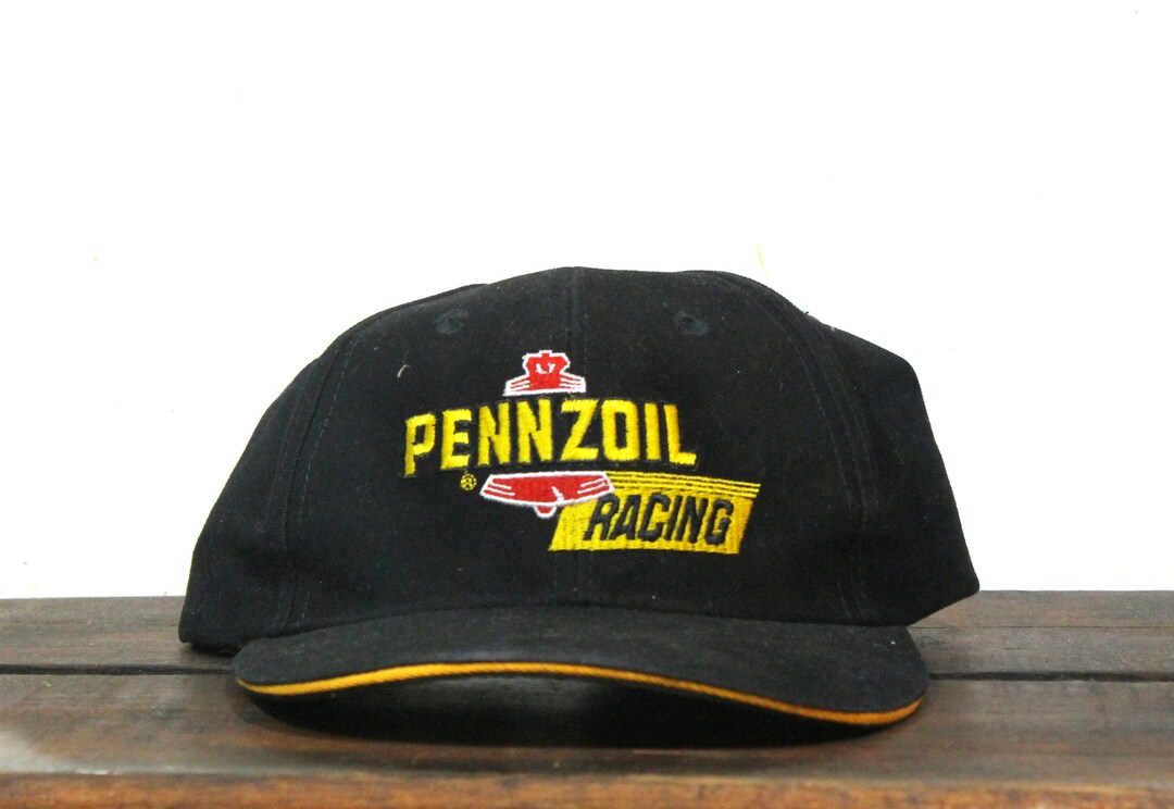 Vintage 90s Pennzoil Racing Team Oil Gas Gasoline Nascar Strapback Hat ...