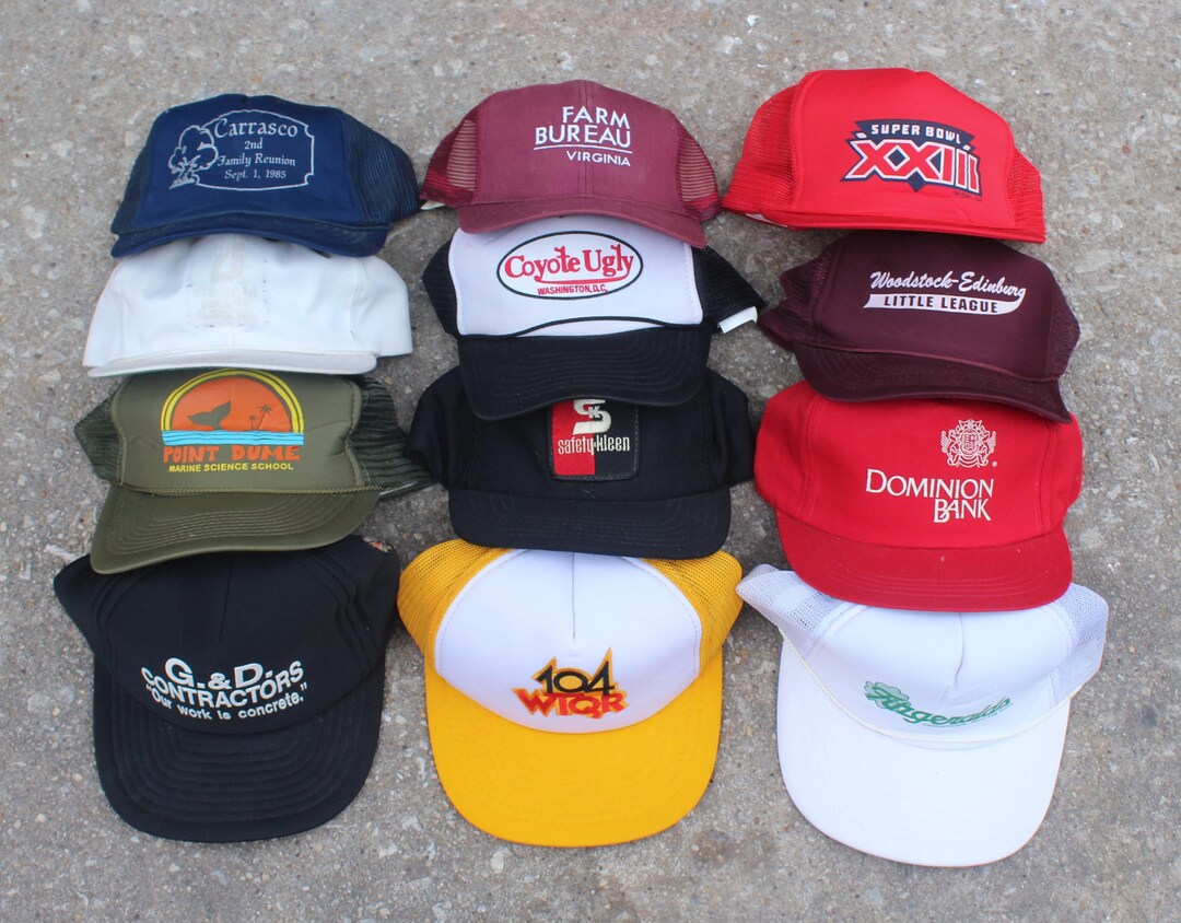 Vintage Trucker Hat Variety Pack One Dozen Random Snapback Baseball ...