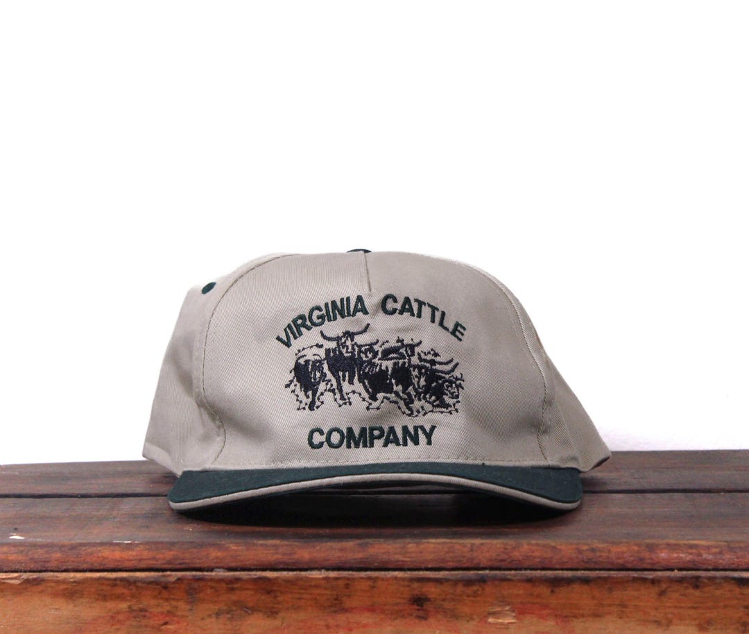 Vintage 90s Strapback Hat Baseball Cap Virginia Cattle Company Radiant ...