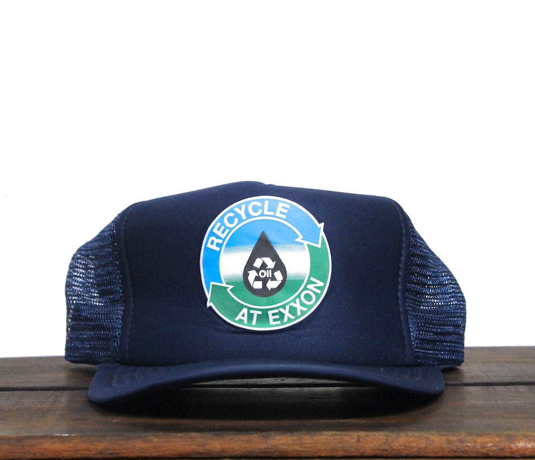 Vintage Trucker Hat Snapback Baseball Cap Recycle Oil at Exxon Gas ...