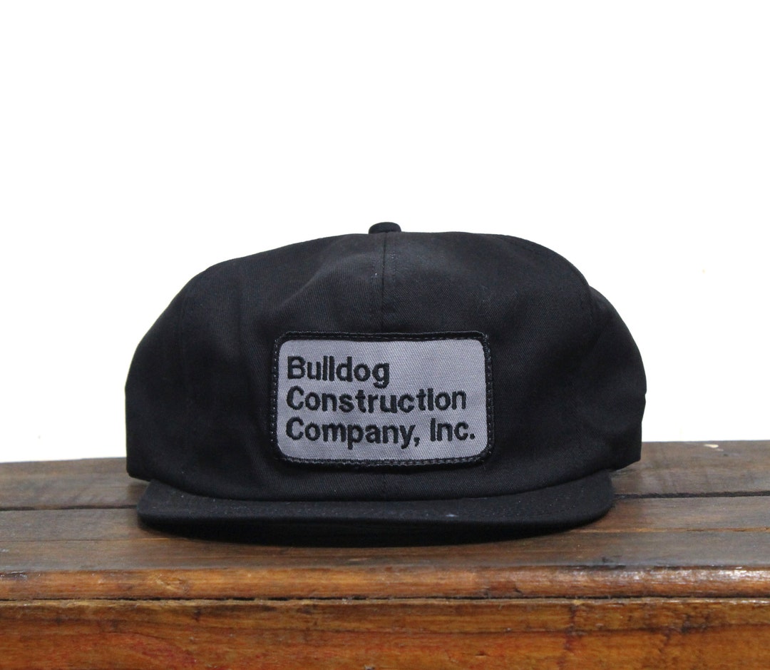 Vintage Trucker Hat Snapback Baseball Cap Bulldog Construction Company ...