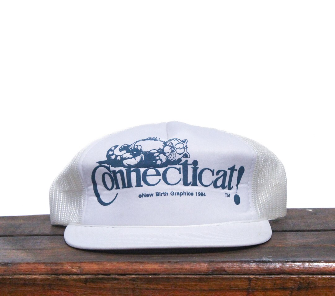 Vintage Trucker Hat Snapback Baseball Cap Connecticat! Connecticut Cat ...