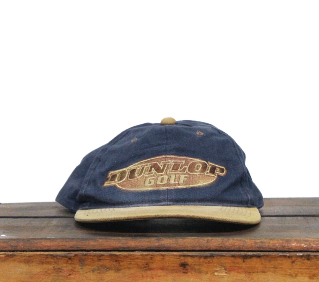 Vintage Distressed 90s Dunlop Golf Brand Tennis Tires Strapback Hat ...