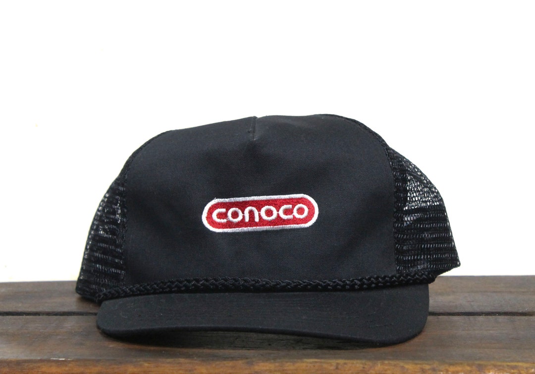 Vintage Snapback Trucker Hat Baseball Cap Conoco Oil Gas Station ...