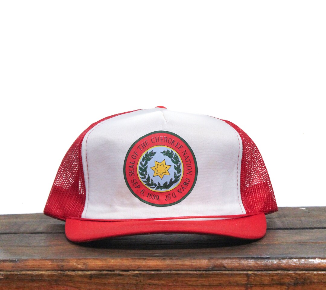 Vintage Trucker Hat Snapback Baseball Cap Seal of the Cherokee Nation ...
