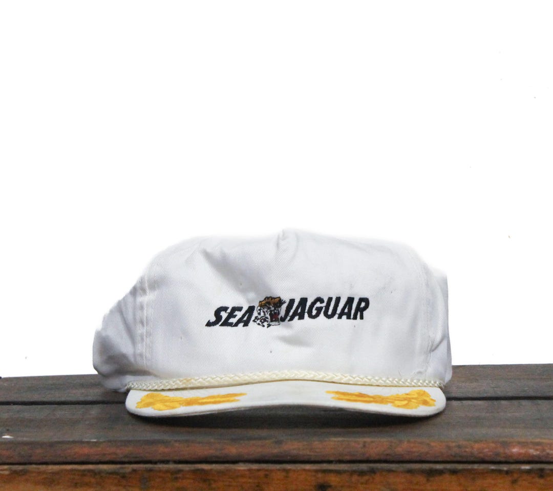 Vintage Snapback Trucker Hat Baseball Cap Sea Jaguar Ship Boat Yacht ...