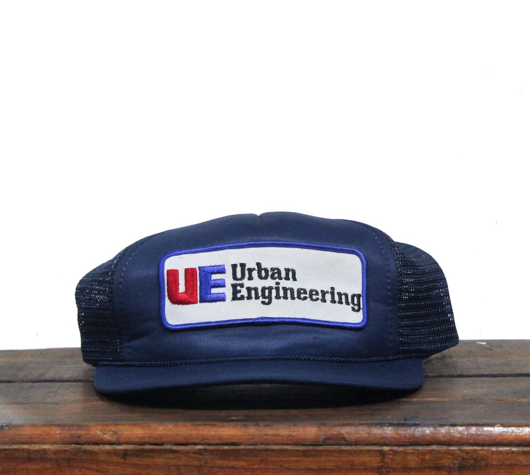 Vintage UE Urban Engineering Construction Building Patch Trucker Hat ...