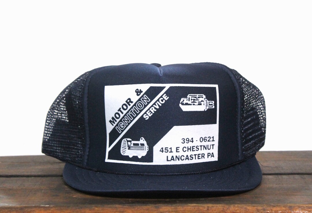 Vintage Snapback Trucker Hat Baseball Cap Motor & Ignition Service ...