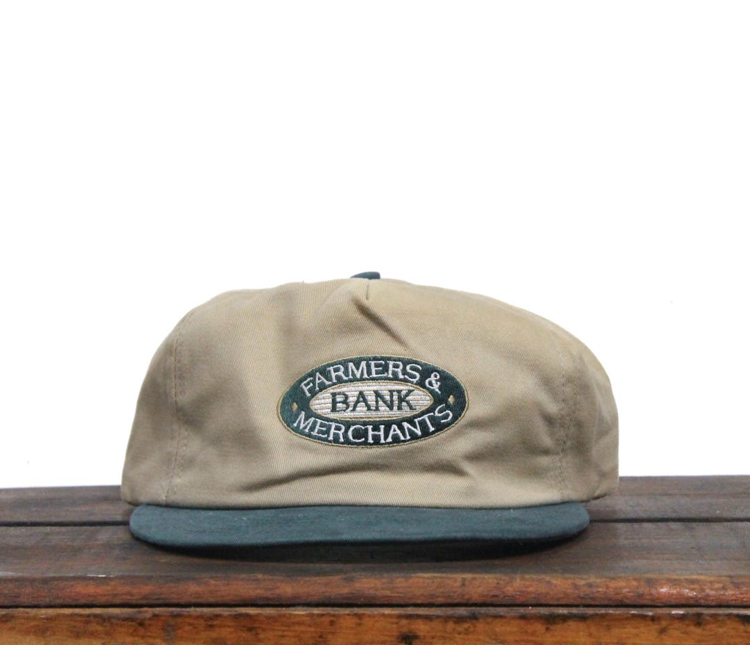 Vintage Trucker Hat Snapback Baseball Cap Farmers & Merchants Bank Agri ...