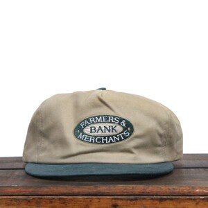 Vintage Trucker Hat Snapback Baseball Cap Farmers & Merchants Bank Agri ...