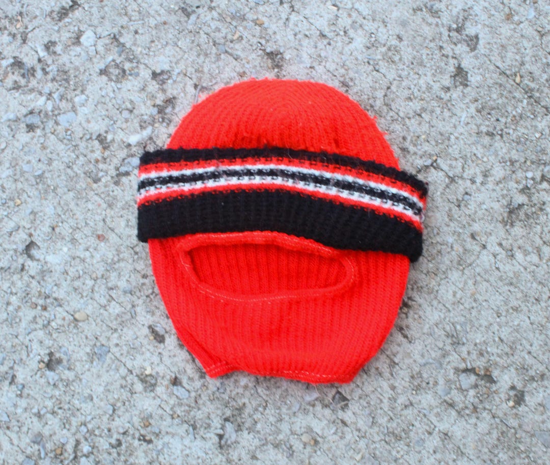 Vintage 80s Combo Cuff Hat & Full Face Balaclava Pullover Ski Mask ...