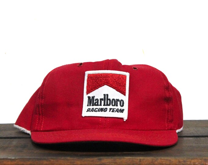 Vintage Marlboro Racing Team Cigarettes Tobacco Nascar Penske Snapback ...
