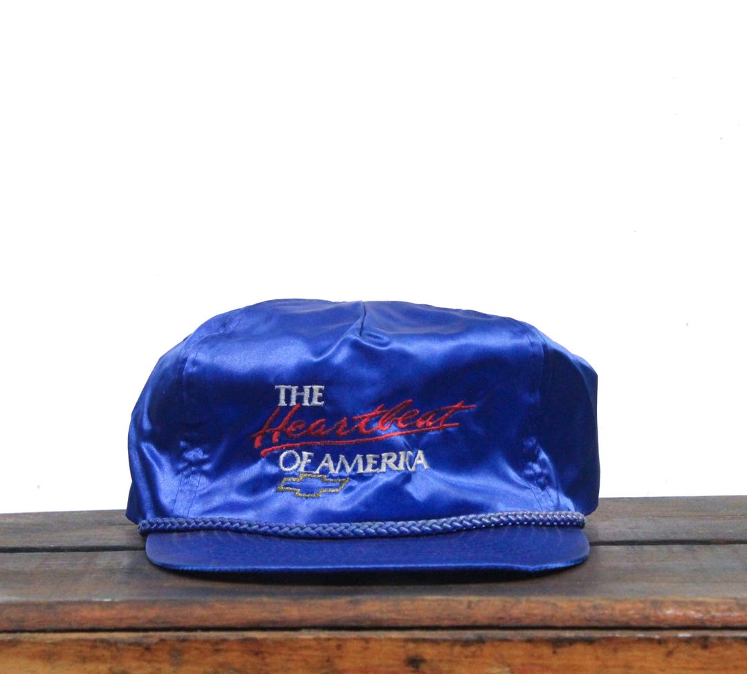 Vintage Distressed Shiny Satin the Heartbeat of America Chevy Chevrolet ...