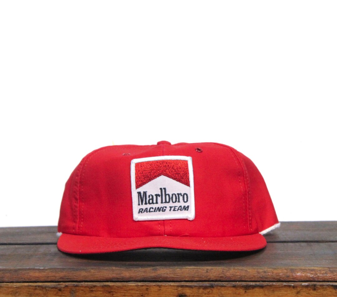 Vintage Marlboro Racing Team Cigarettes Tobacco Nascar Penske Snapback ...