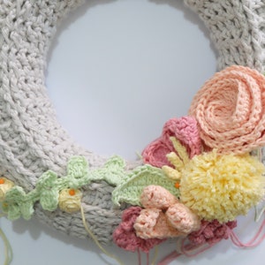 Easter Spring Crochet Wreath Pattern PDF Download Flowers - Etsy