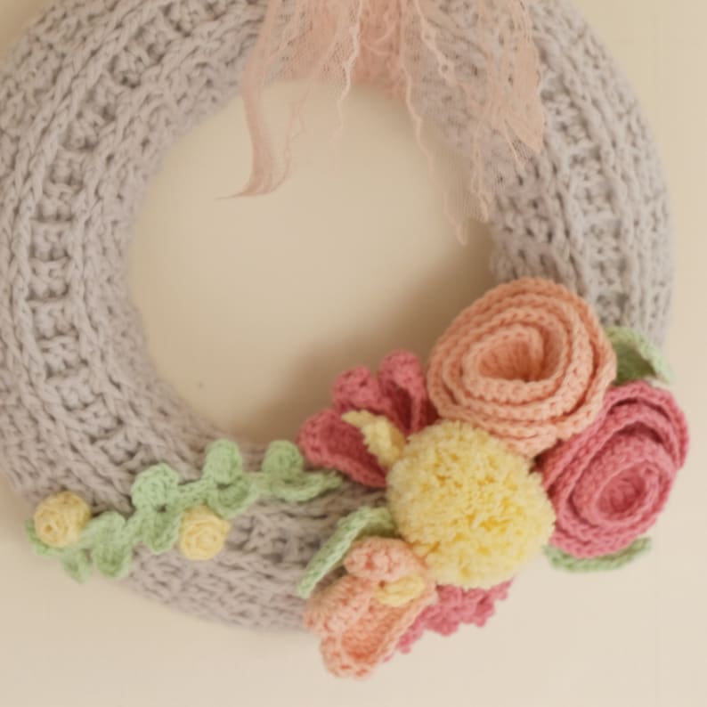 Easter Spring Crochet Wreath Pattern PDF Download Flowers - Etsy