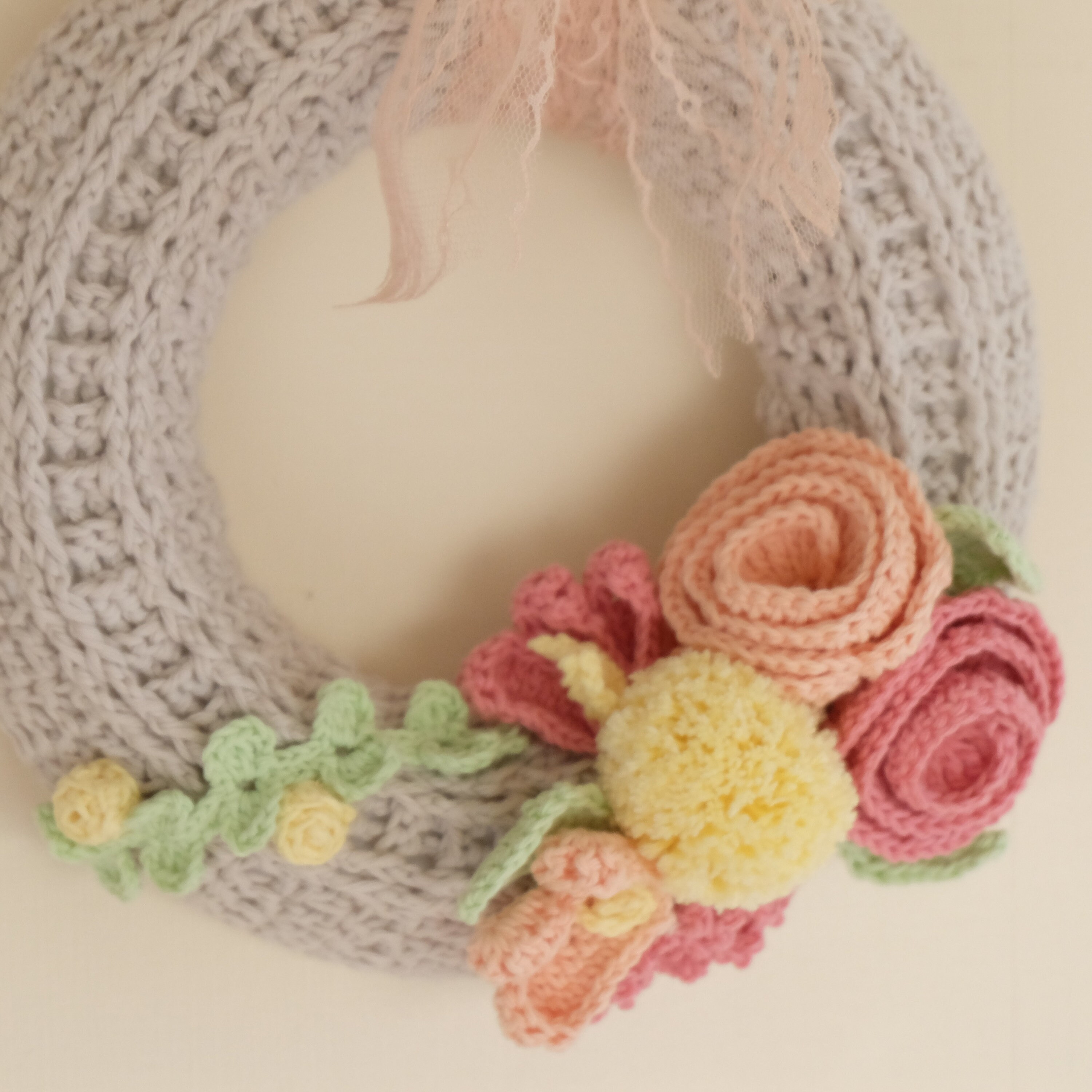 Easter Spring Crochet Wreath Pattern PDF Download Flowers - Etsy