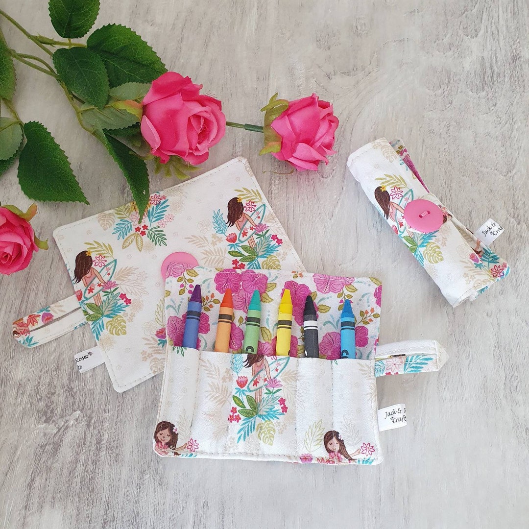 Island Girl Crayon Roll Drawing Sets for Girls Crayon Caddy - Etsy