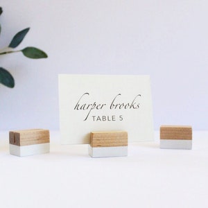 Painted Place Card Holders Wood Place Card Stands Wood Table Number ...