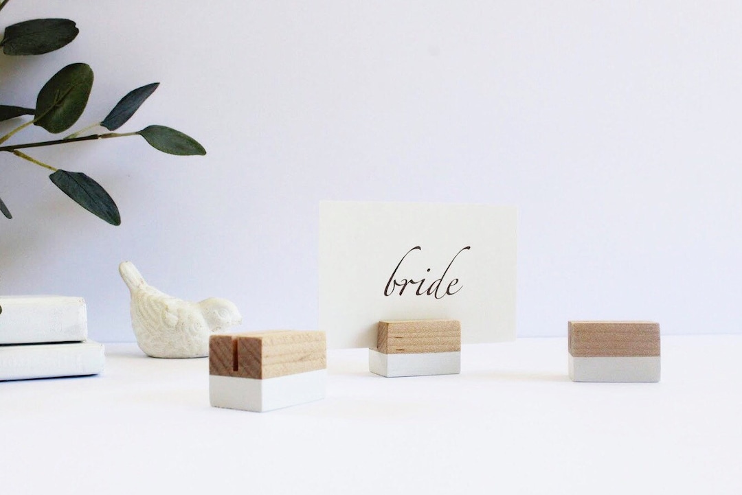 Painted Place Card Holders Wood Place Card Stands Wood Table Number ...