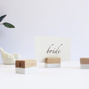 Painted Place Card Holders Wood Place Card Stands Wood Table Number ...