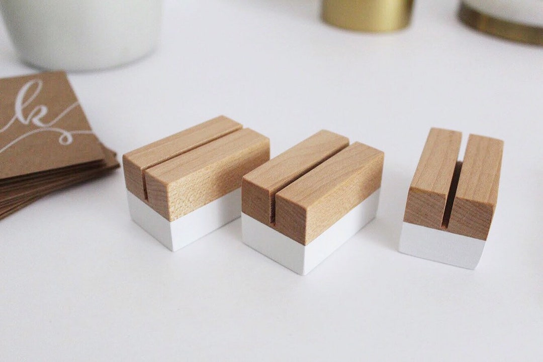 Painted Wood Photo Stands - Place Card Holder - Wood Print Photo Stands ...