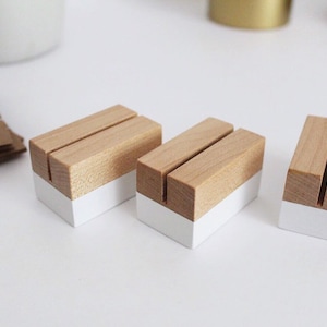 Painted Wood Photo Stands - Place Card Holder - Wood Print Photo Stands ...