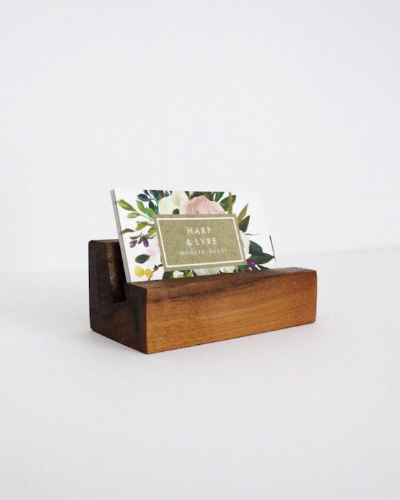 Walnut Wood Business Card Holder Business Cards Wooden - Etsy