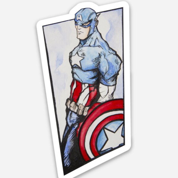 Captain America Sticker - Etsy