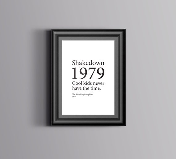 The Smashing Pumpkins DIGITAL DOWNLOAD Lyric Print 1979 - Etsy